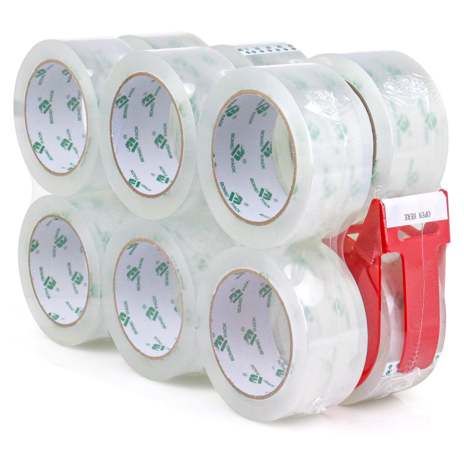 BOMEI PACK Clear Packing Tape, 2.7Mil Thick Heavy Duty Packaging Tape ...