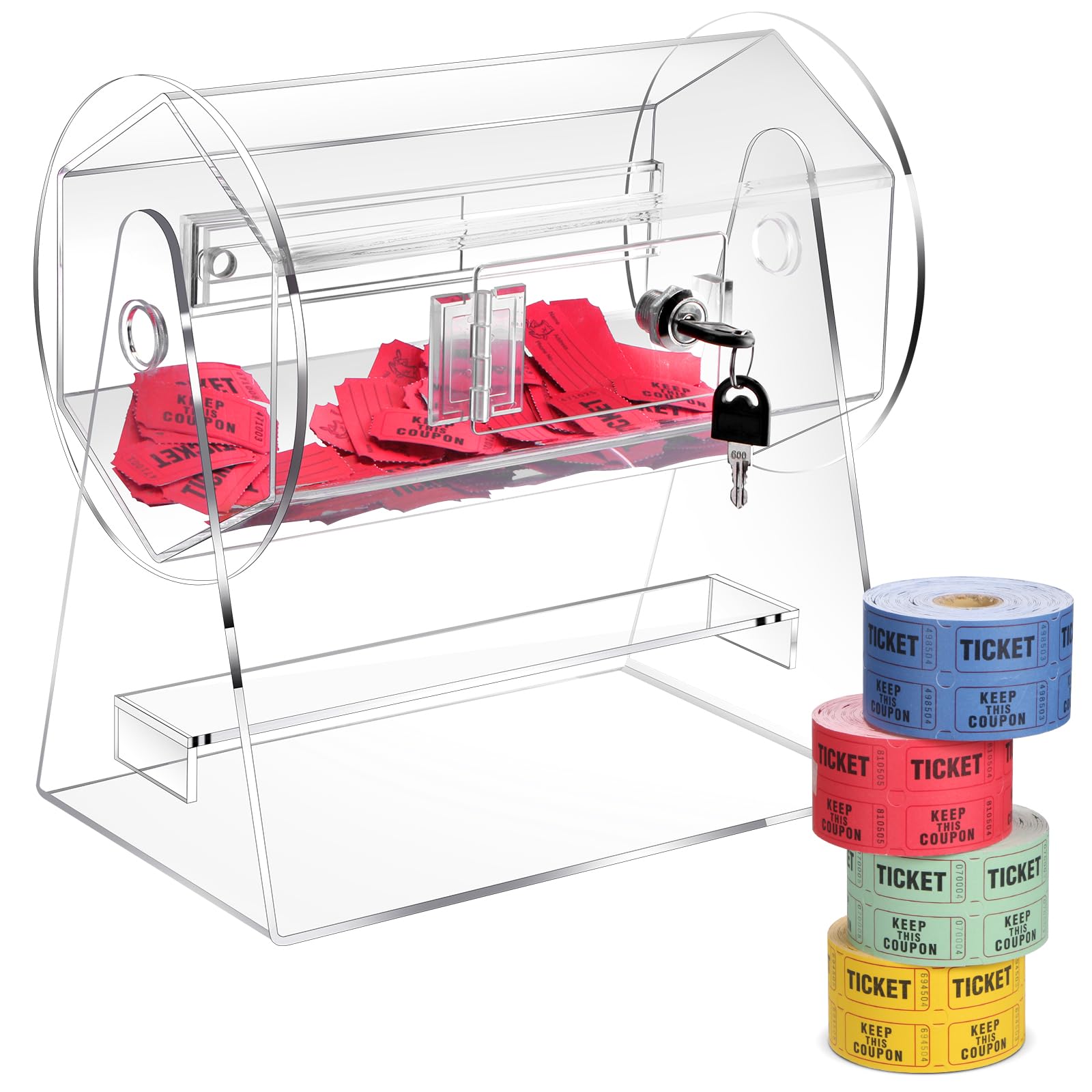 Amazon.com: MOJIEZUO Raffle Ticket Spinner Drum with 4 Color 2000 ...