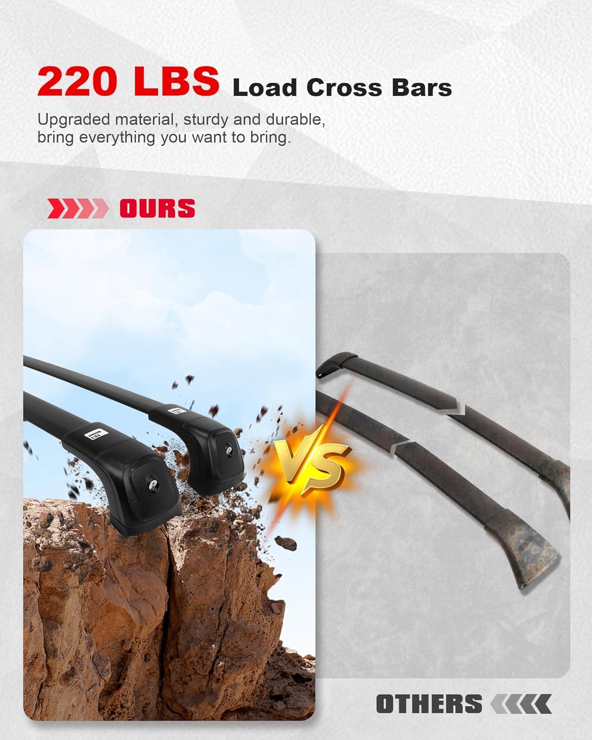 Snapklik.com : Etesan 220 LBS Load Aluminum Cross Bars Fit For Audi Q7 ...