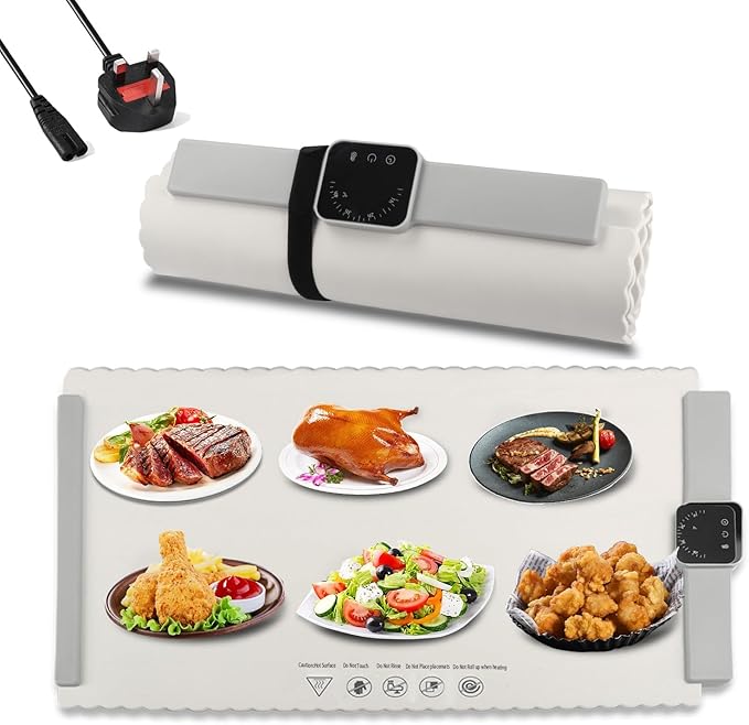 Food Warming Mat, Silicone Food Heater Mat, 60-100℃ 4H-Timer Electric ...
