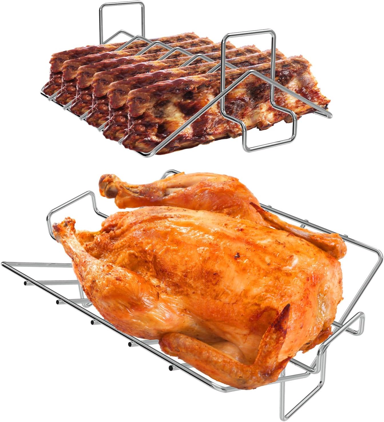 Amazon.com : Rib Rack "V", Turkey Roasting Rack for Big Green Egg ...
