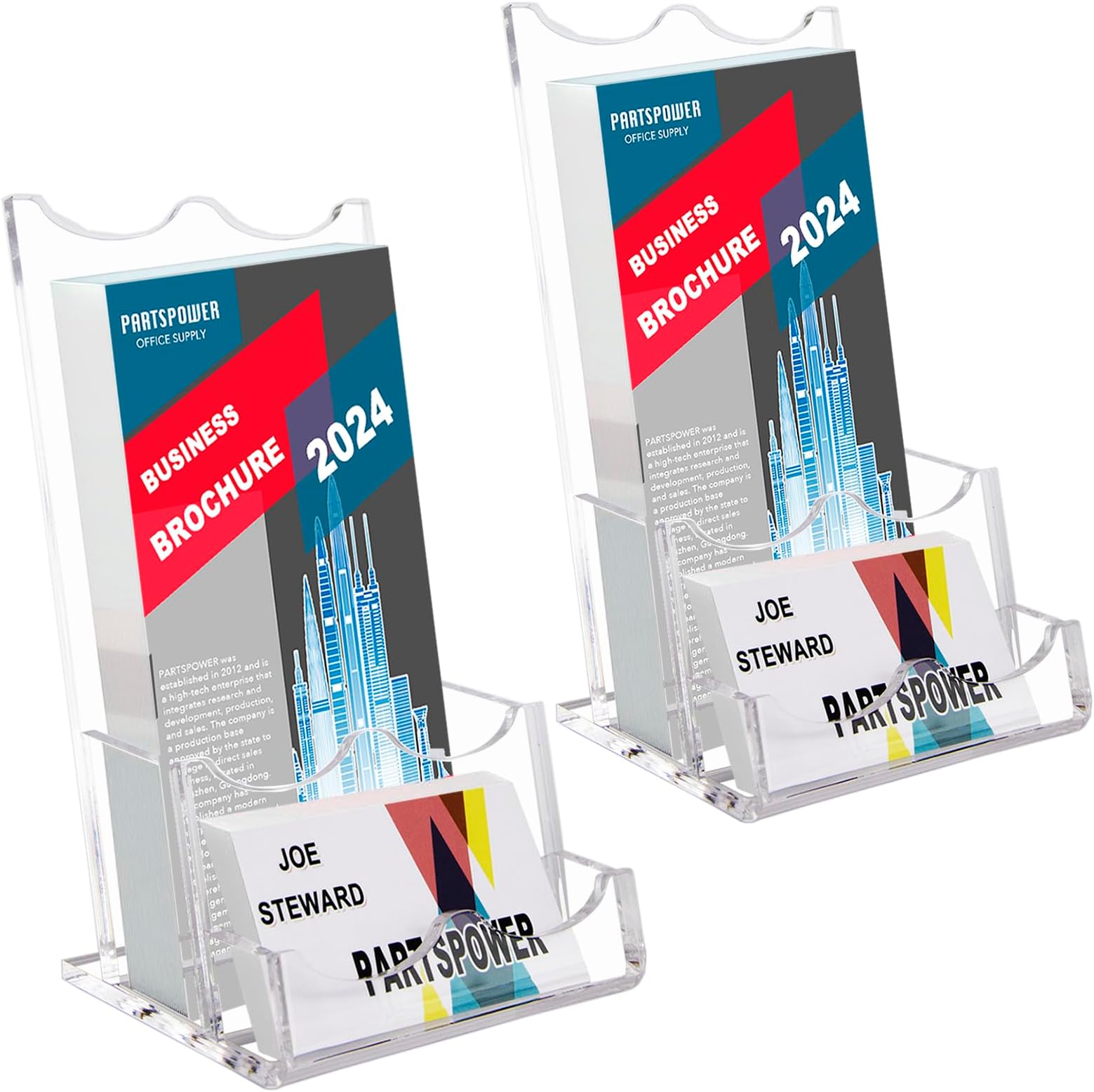 Amazon.com : Feifeiya 2 Sets Acrylic Brochure Holder 4 Inch Clear ...