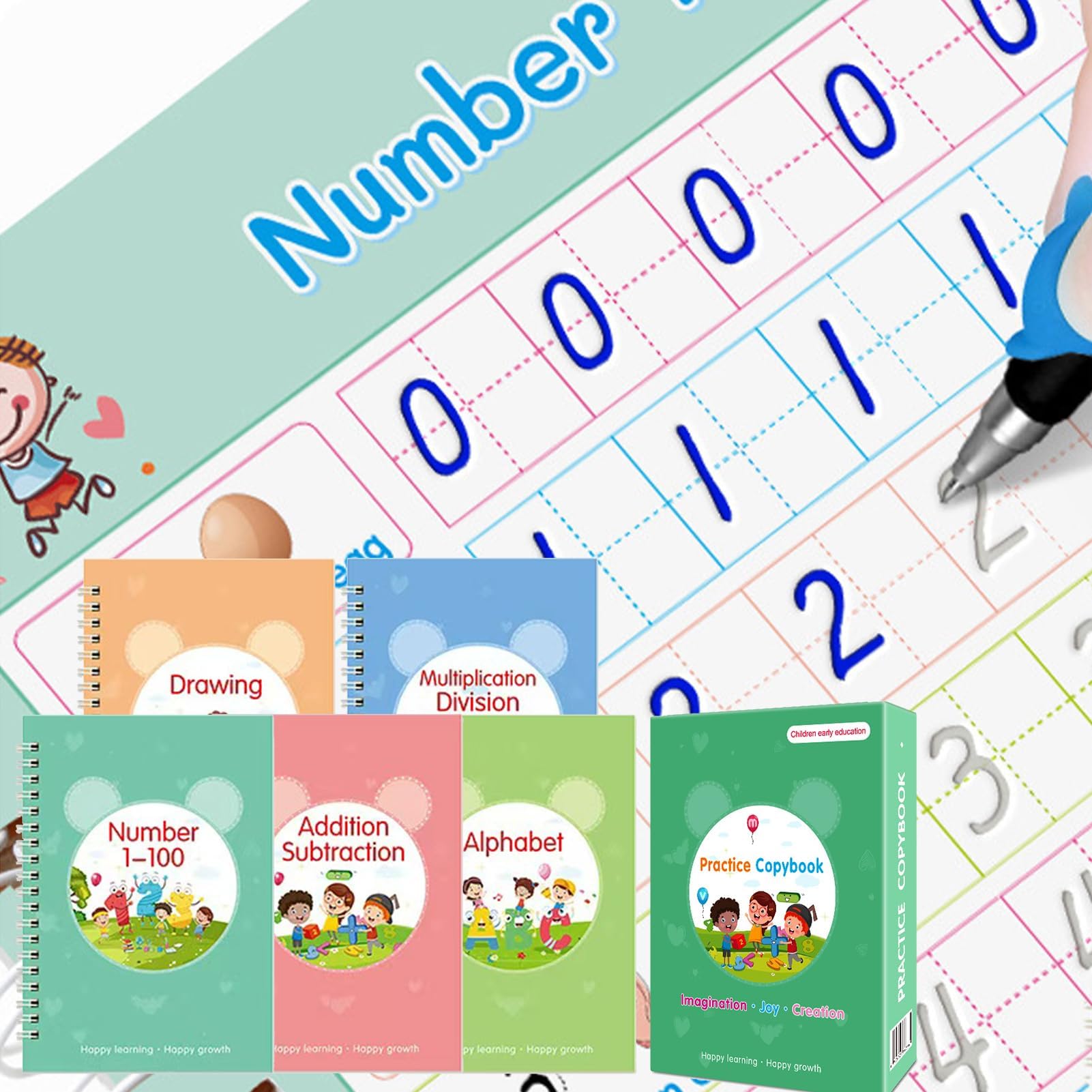 Amazon.com : Grooved Writing Books for Kids, Magic Practice Copybook ...