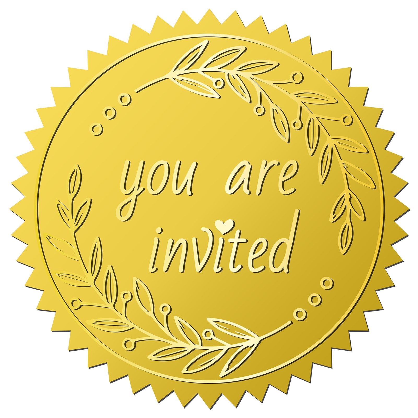 Amazon.com: CRASPIRE 144pcs 2 Inch You are Invited Gold Embossed ...