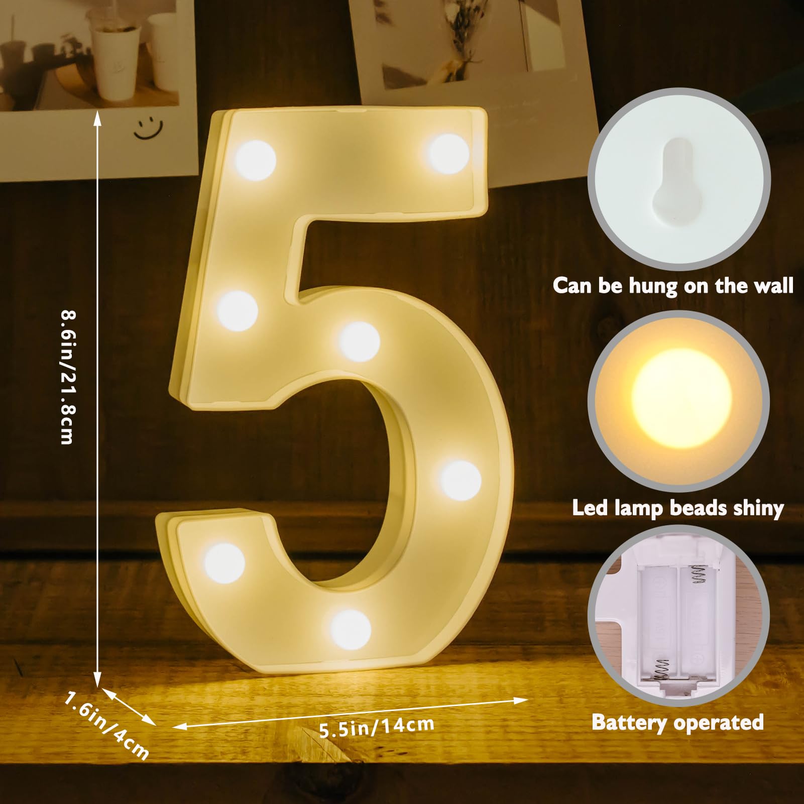 Snapklik.com : IFDGCTK Light Up Numbers, Led Letter Lights 10 Number ...
