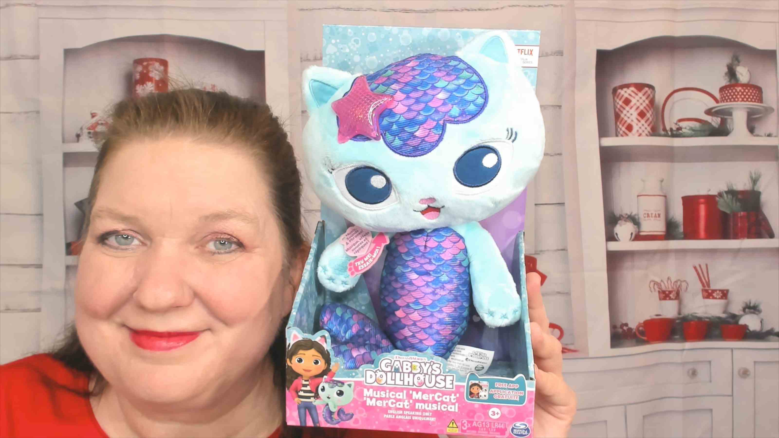Watch Gabbys Dollhouse Musical Mercat Plush Kids Toy Giggles Talks on ...
