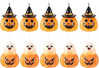 10 stuks Halloween-kaarsen, Schattig Grappig Spook Pompoenkaarsen ...