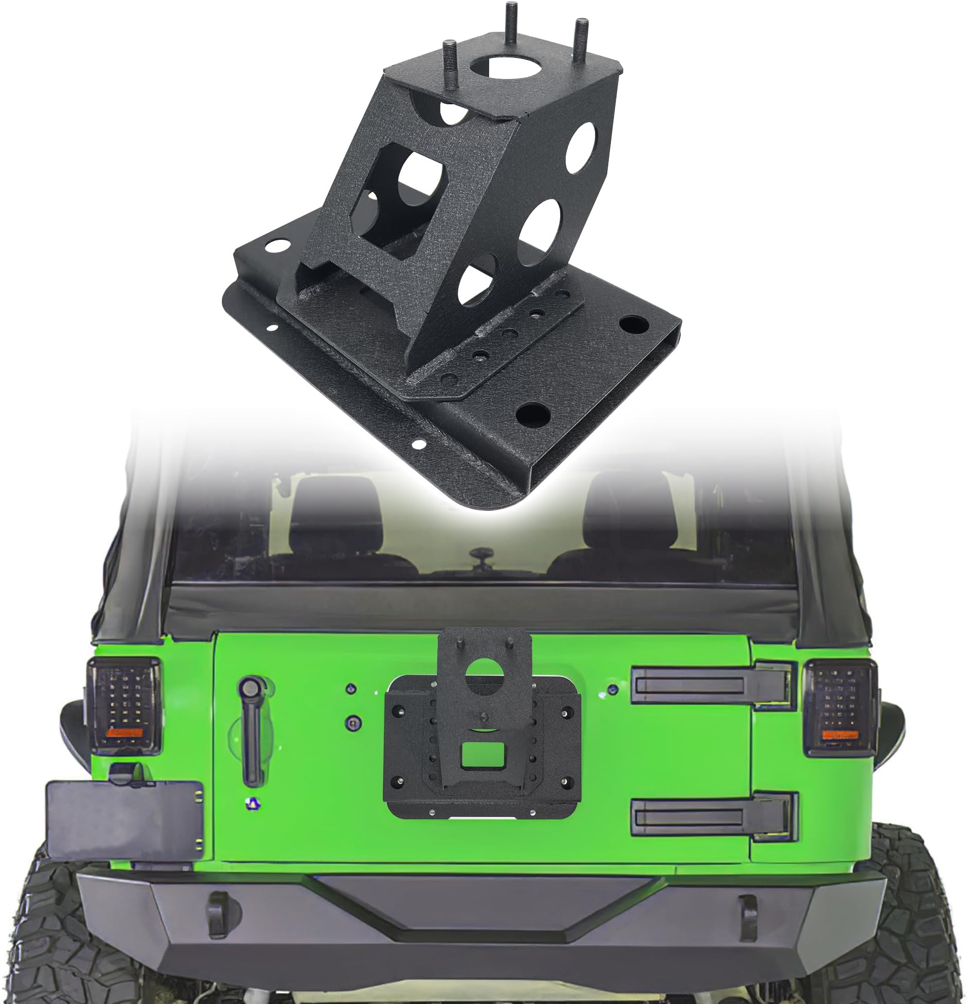 Amazon.com: XOOKUN JK Spare tire Carrier Adjust Height Width Compatible ...