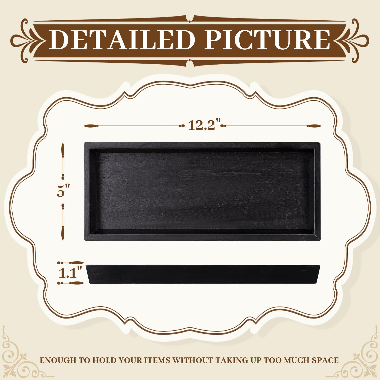 Snapklik.com : Black Bathroom Vanity Tray, Rustic Long Narrow Tray ...