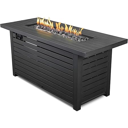 Amazon.com: Hanie Design Parkside Gas Fire Table,Black : Patio, Lawn ...