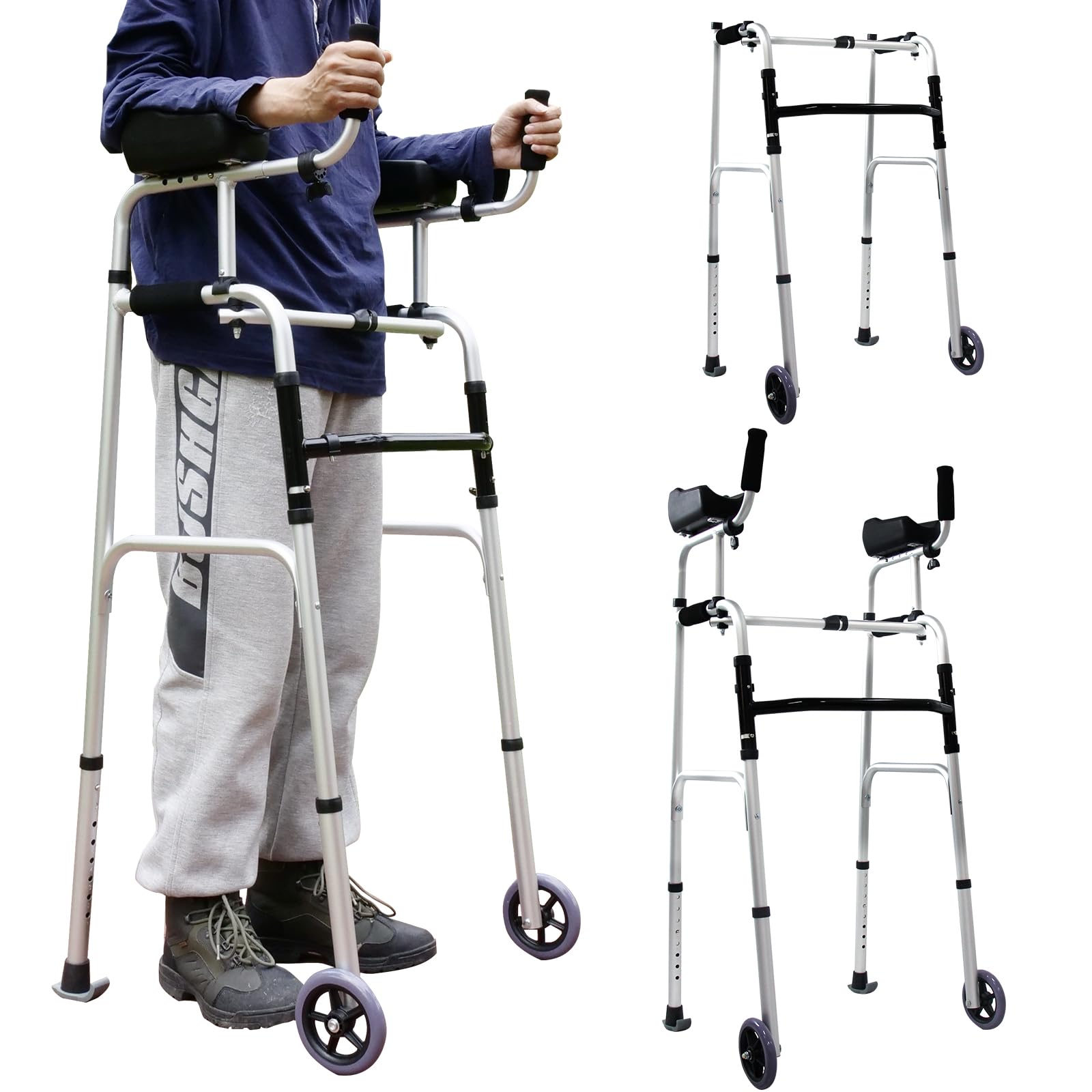 Amazon.com: Stand Up Walkers for Seniors with 2 Wheels, 8 Height ...