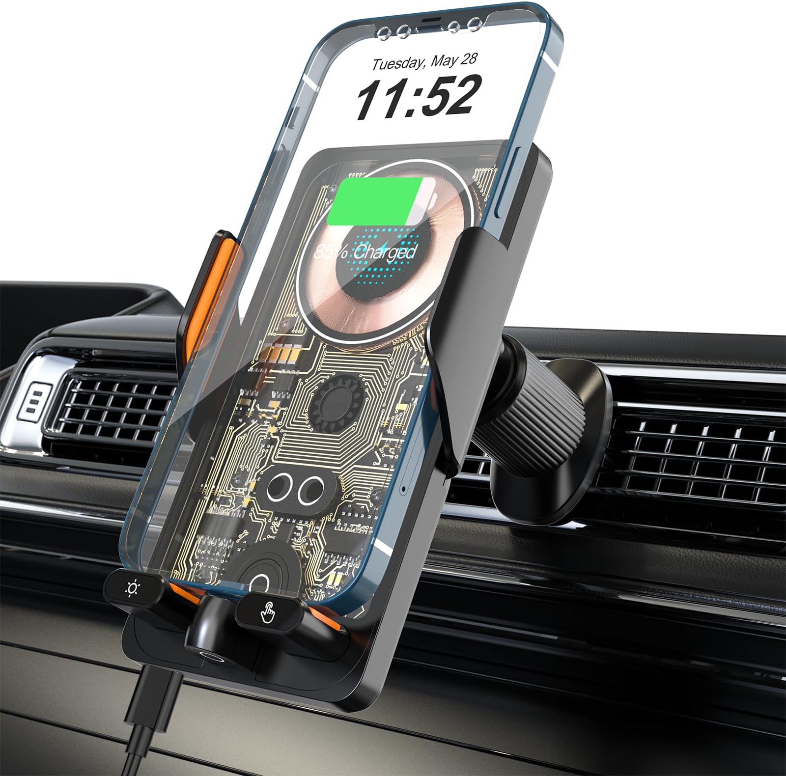 Amazon.com: Wireless Car Charger Phone Holder Mount, 15W Fast Charging ...