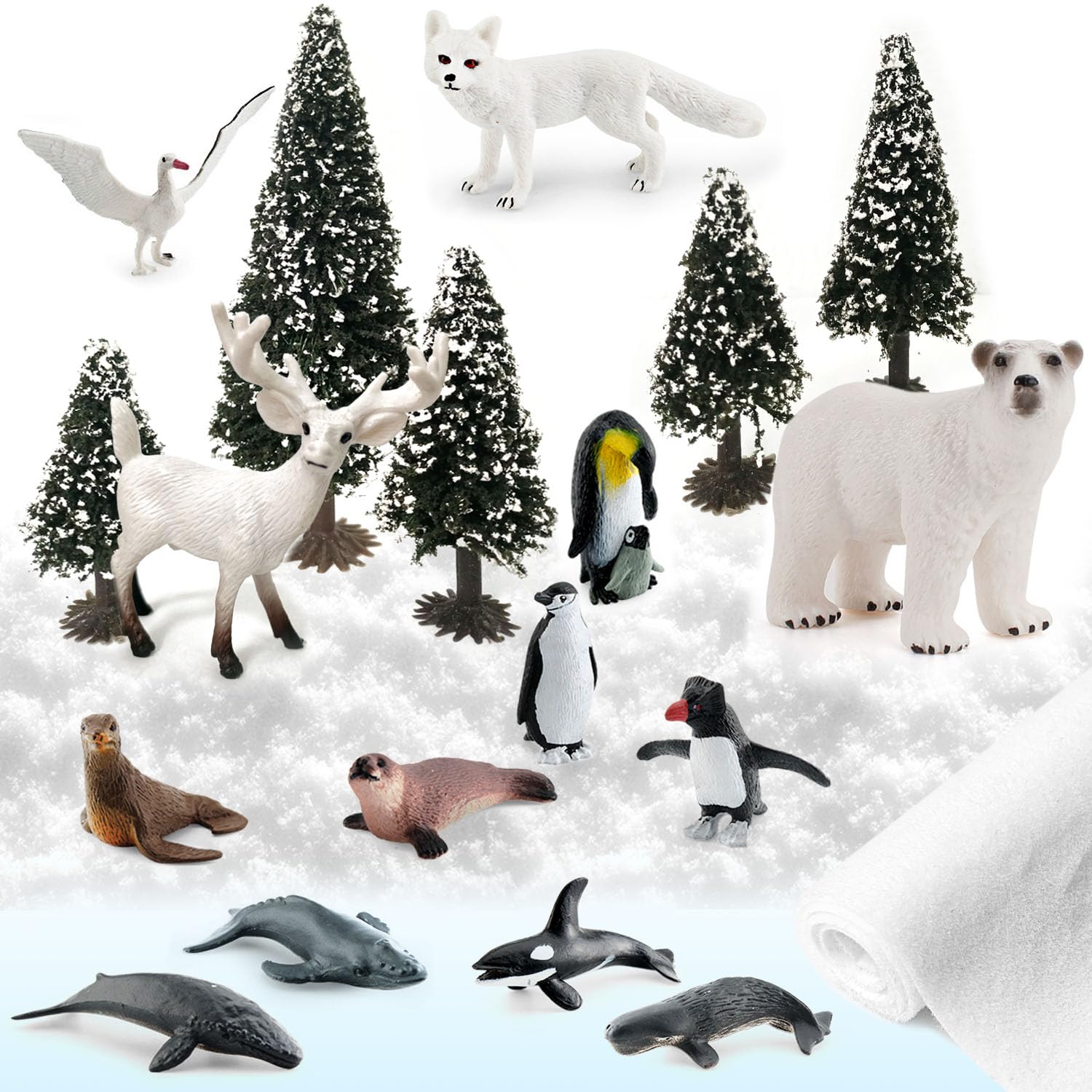 Amazon.com: QuarenDen Arctic Animals Toys, Polar Animals Toy, 21PCS ...