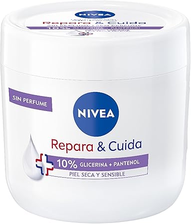 NIVEA Repara & Cuida Crema hidratante corporal, facial y para manos (1 x 400 ml), crema ...