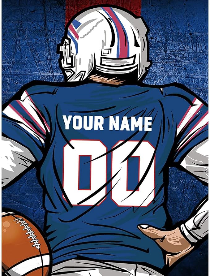 Amazon.com: Weadatty Custom Football Diamond Painting with Name and ...