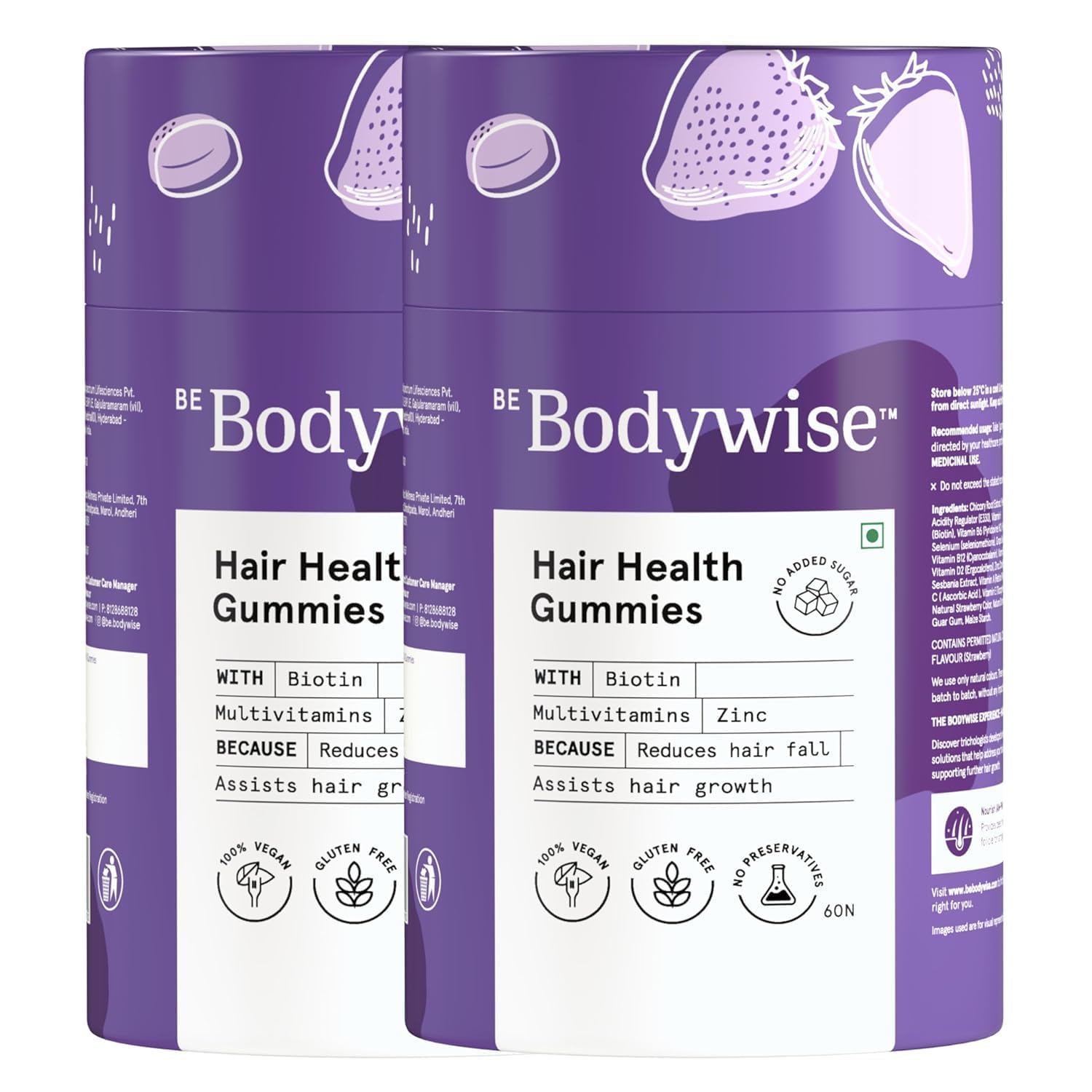 Be Bodywise Biotin Hair Gummies | For Stronger, Shinier Hair & Nails ...