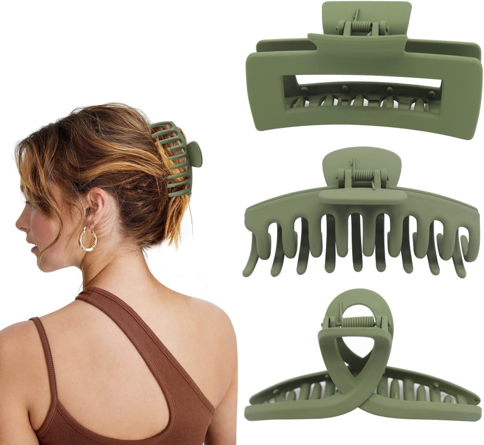 Amazon.com : Lusofie 3Pcs Clear Claw Clip Plastic Large Claw Clips for ...