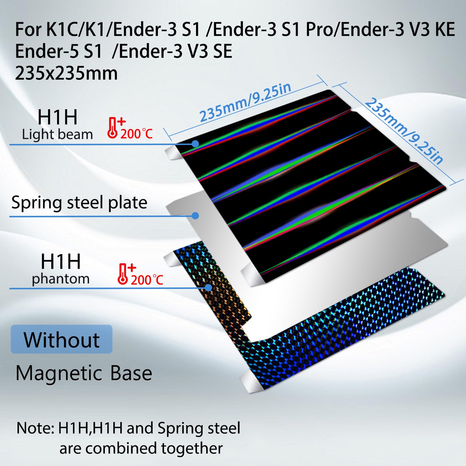 Snapklik.com : Wefuit K1 K1C H1H Build Plate 235x235mm 3D Printer Bed ...