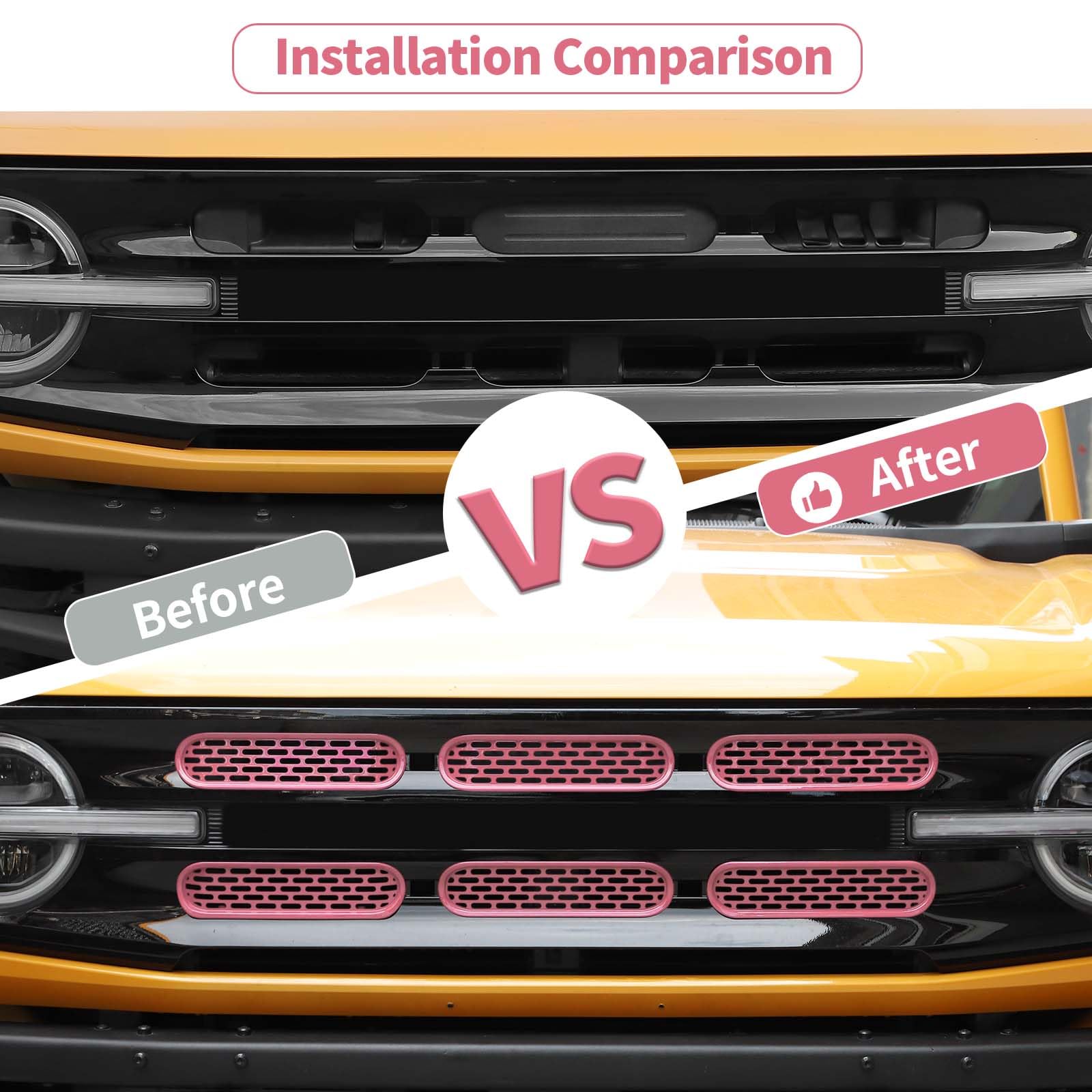 Snapklik.com : JeCar Front Grille Inserts Mesh Grill Frame Trim Covers ...