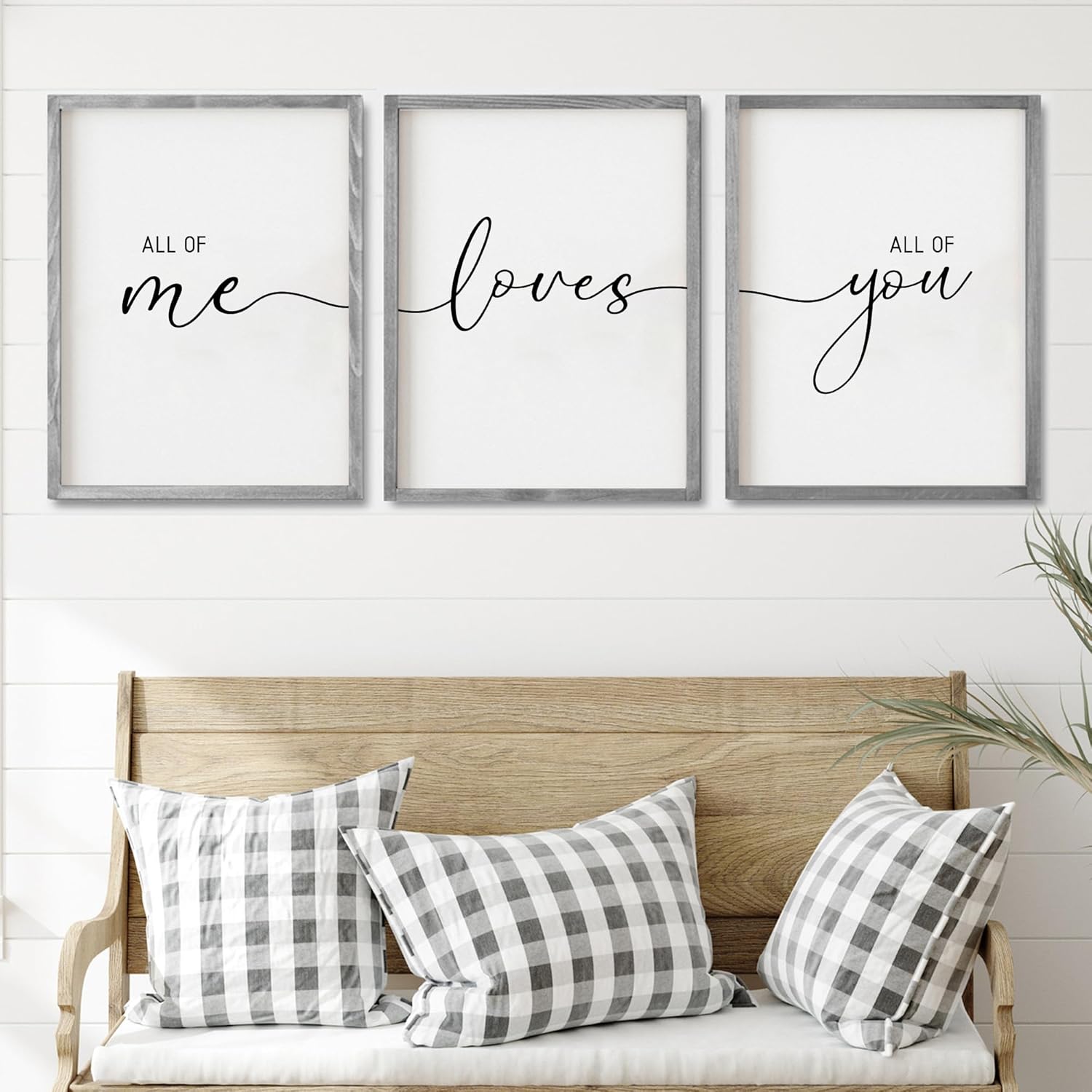 Amazon.com: Set of 3 Framed Farmhouse All of Me Loves All of You Sign ...
