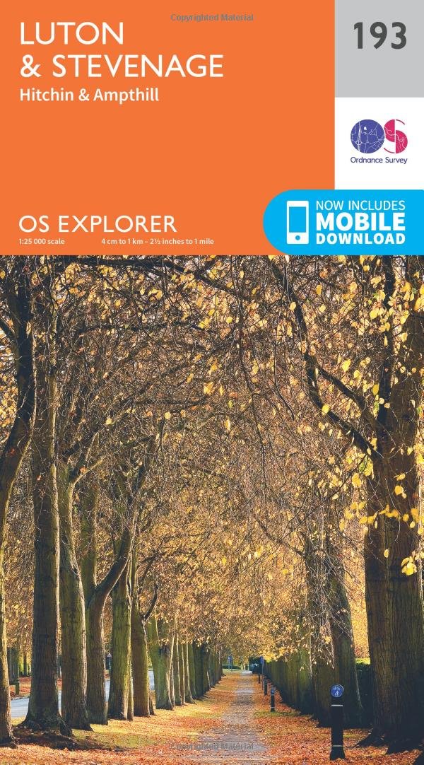 Luton & Stevenage Map | Hitchin & Ampthill | Ordnance Survey | OS ...