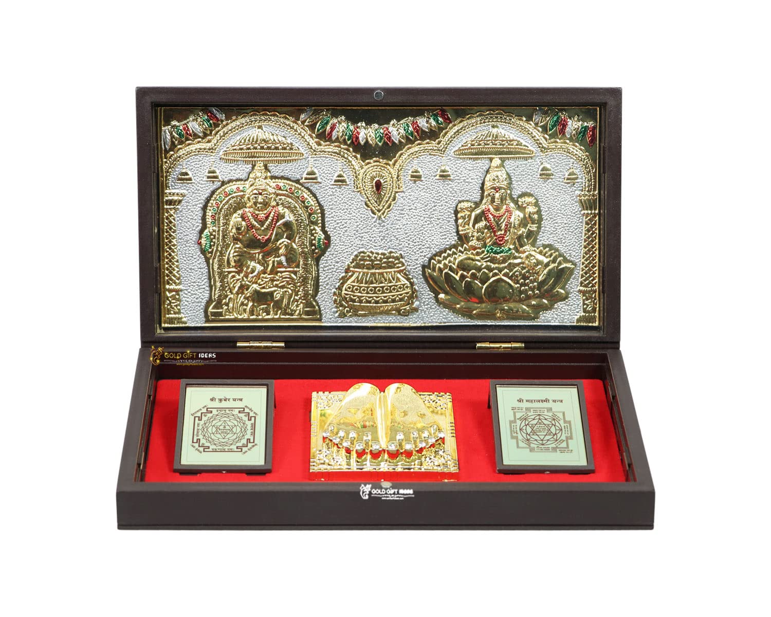 Goldgiftideas 24k Gold Plated Lakshmi Kuber Yantra Photo Frame Charan ...
