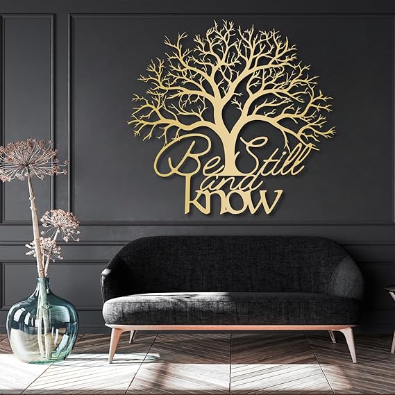 Amazon.com: Metal Tree Wall Art-Be Still and Know Tree Metal Wall Art ...