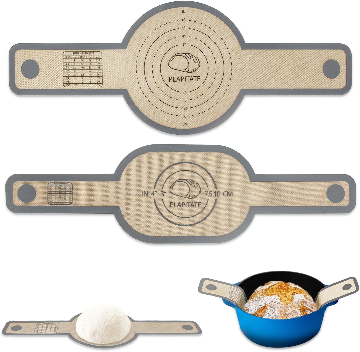Amazon.com: PLAPITATE Silicone Bread Sling Dutch Oven Liner, Non-Stick ...