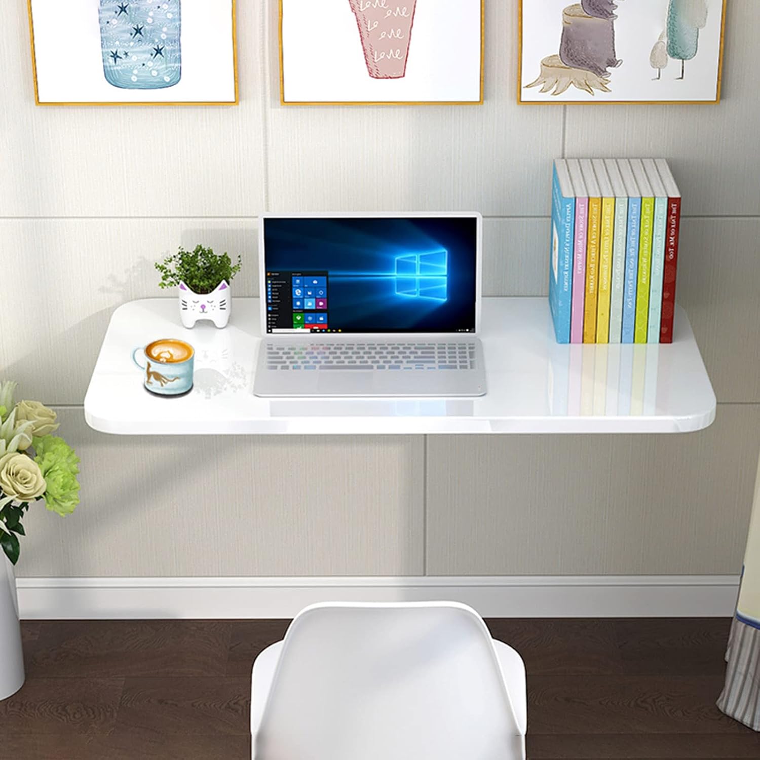 Amazon.com: Wall Mounted Floating Folding Table, Fold Down Wall Mounted ...