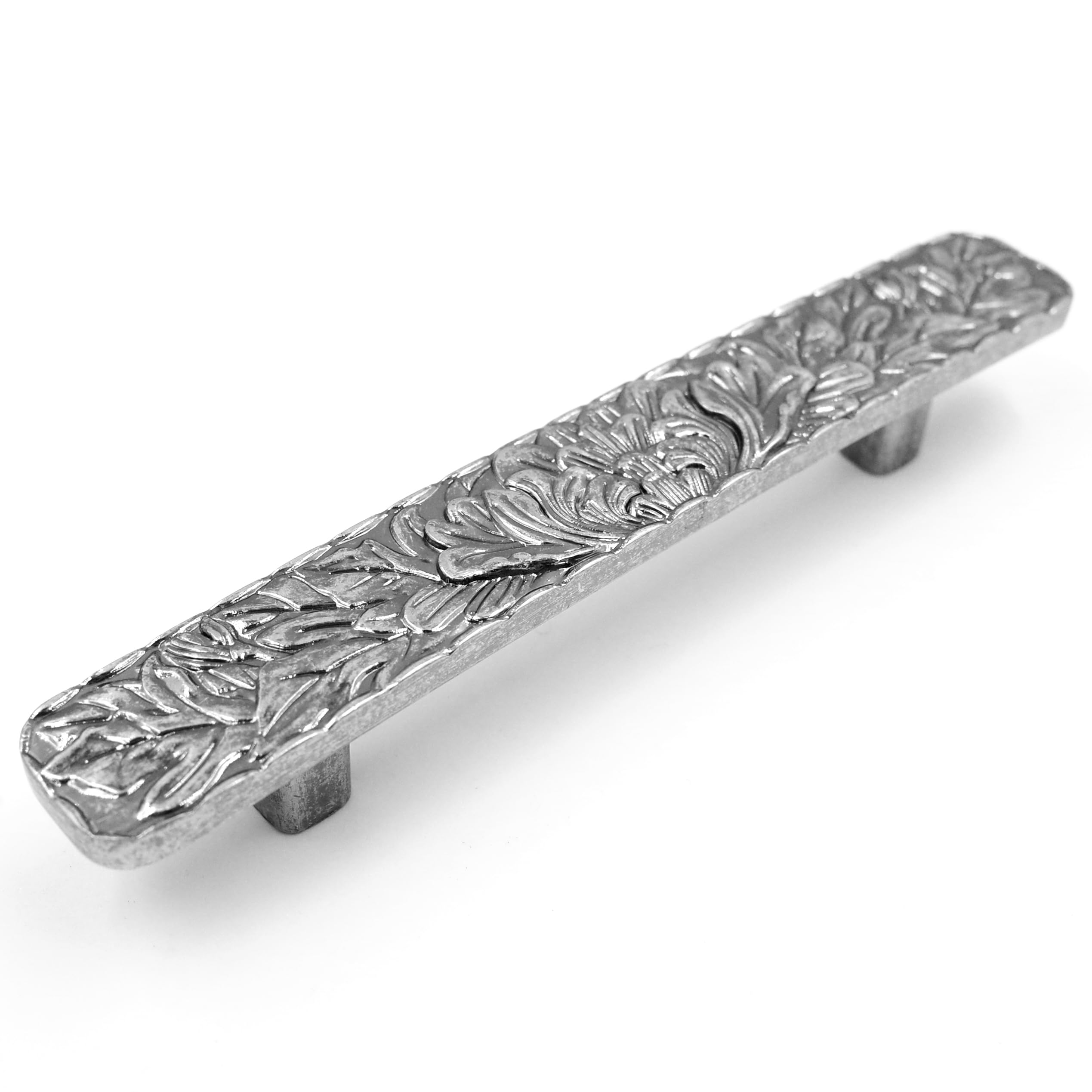 JETLAND Bridged Drawer Cabinet Pulls, 6-Pack Aged Silver 3" Hole ...