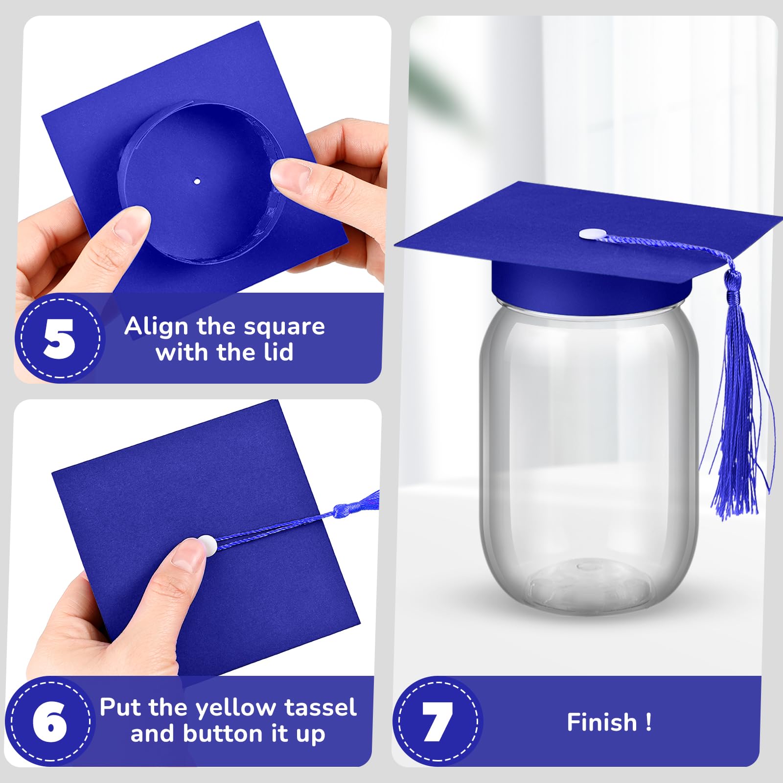 Amyhill 16 Set DIY Graduation Party Favors Mason Jar Graduation Candy ...