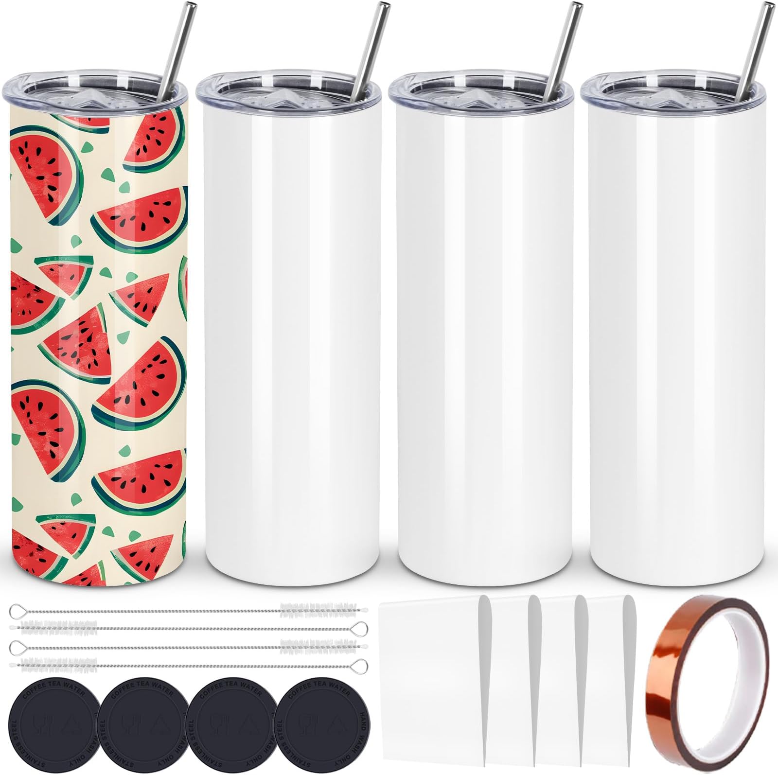 Amazon.com: 20 oz Sublimation Tumblers, Sublimation Sports Water Bottle ...