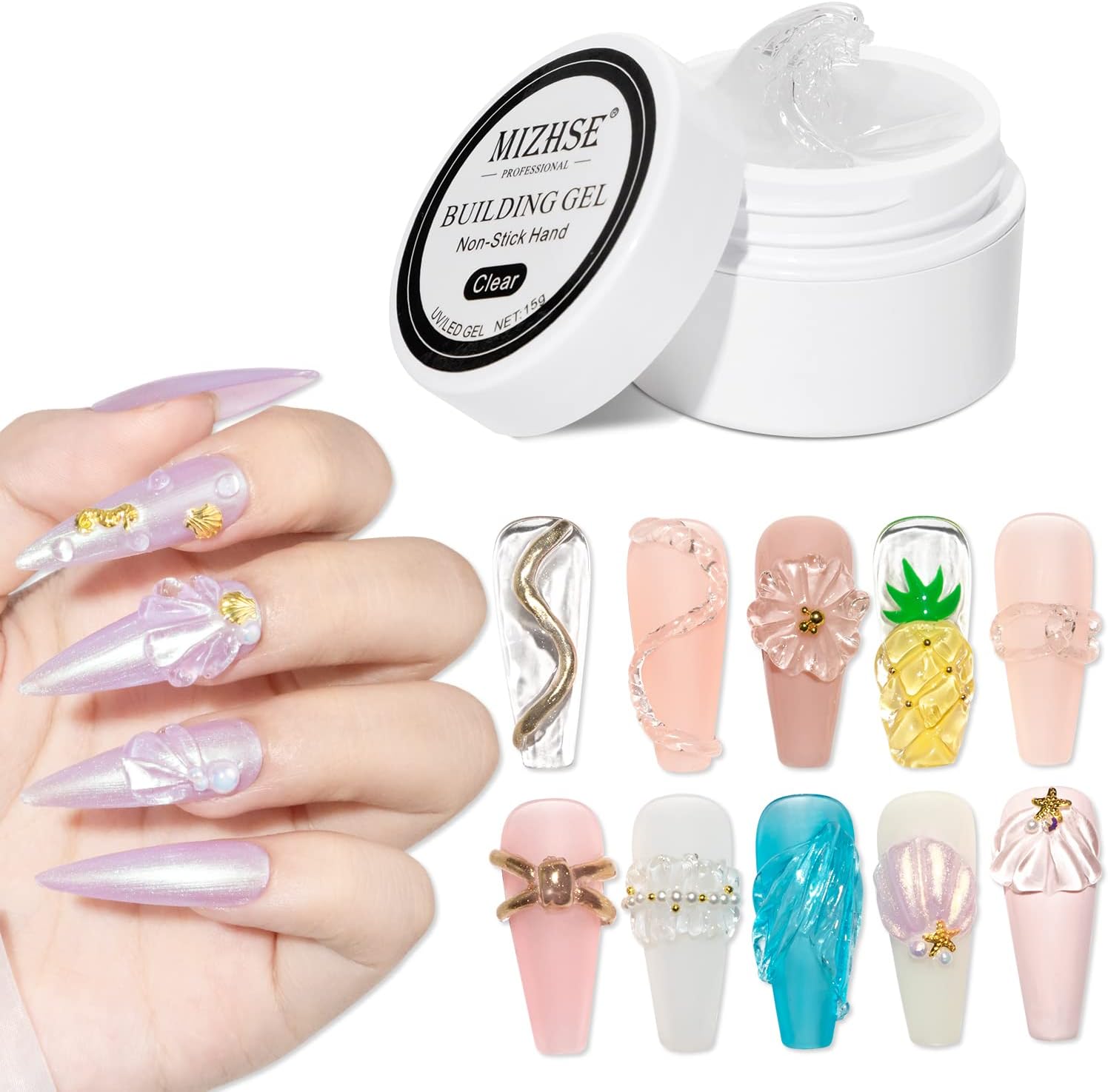 MIZHSE Solid Builder Gel Sculpture Solid Nail Extension Gel for Nail ...