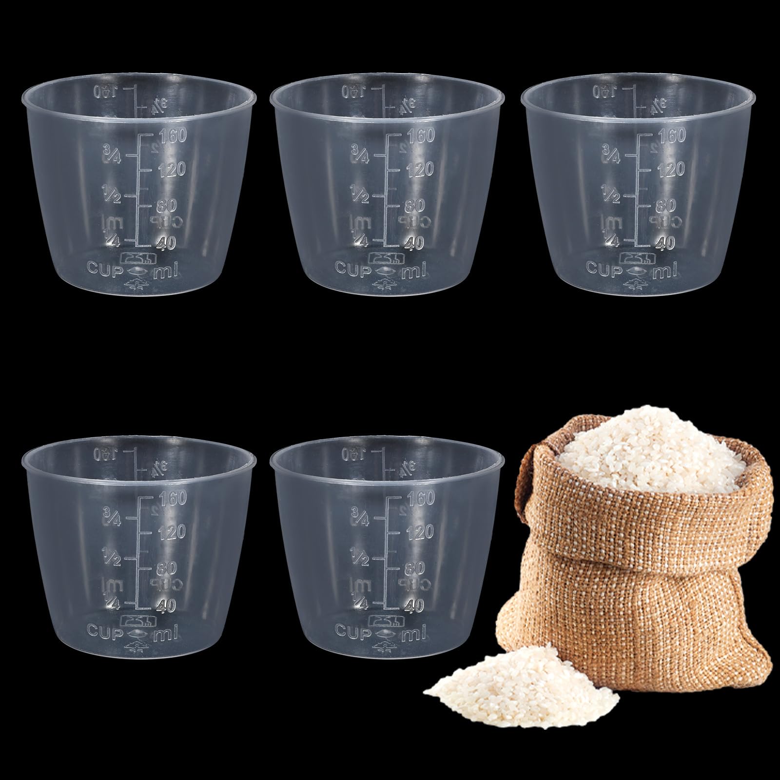 Amazon.com: Giantree 5Pcs Rice Measuring Cup, 160 ml Rice Measuring Cup ...