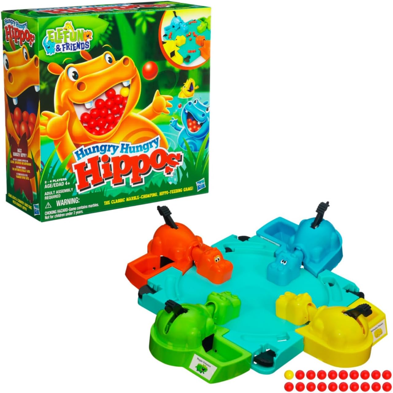 Hasbro Gaming Hungry Hungry Hippos Game, Fun Board Game for Kids, Game ...