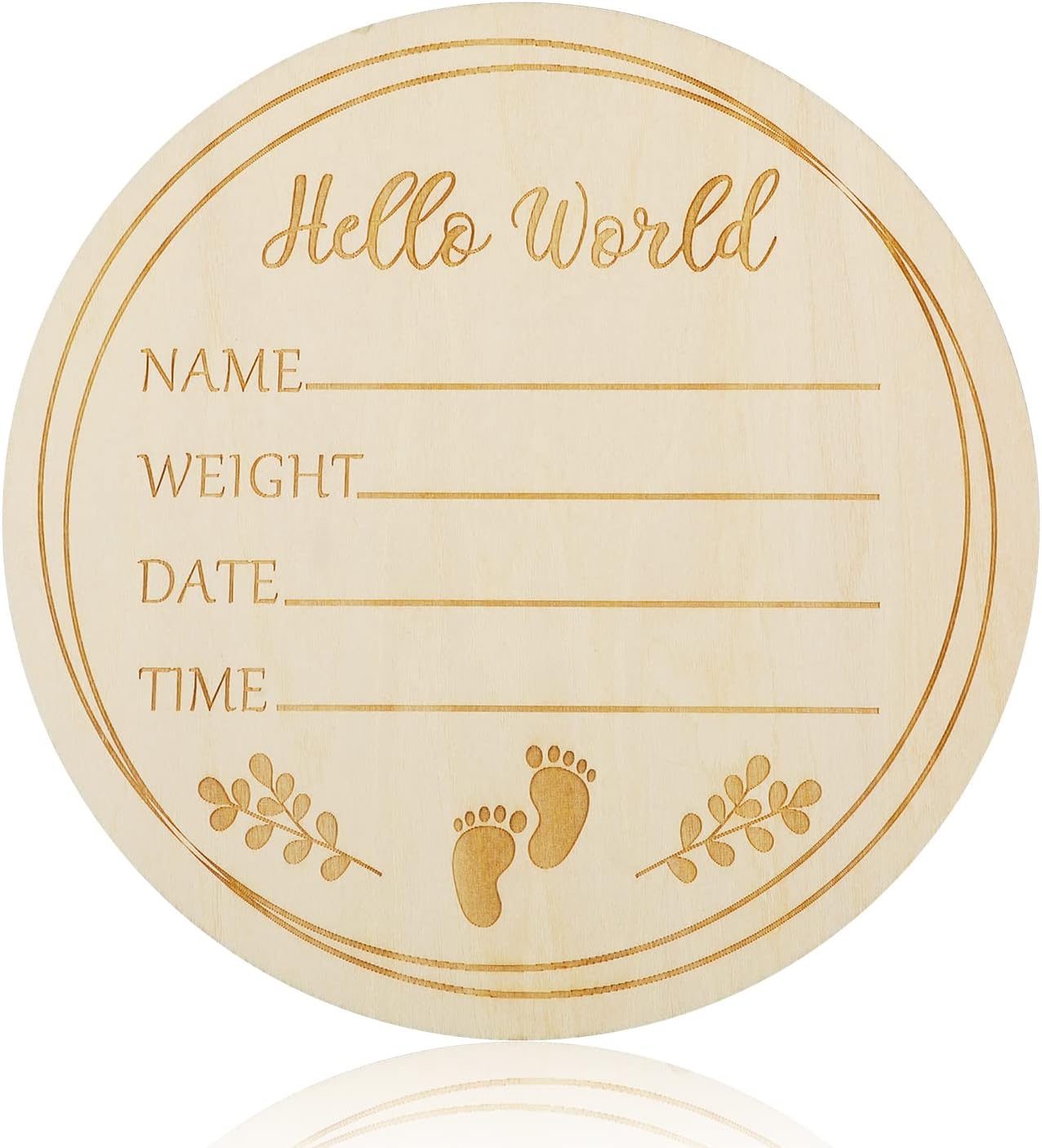 Amazon.com: Wooden Baby Announcement Sign, 5.9 Inch Round New Baby Sign ...