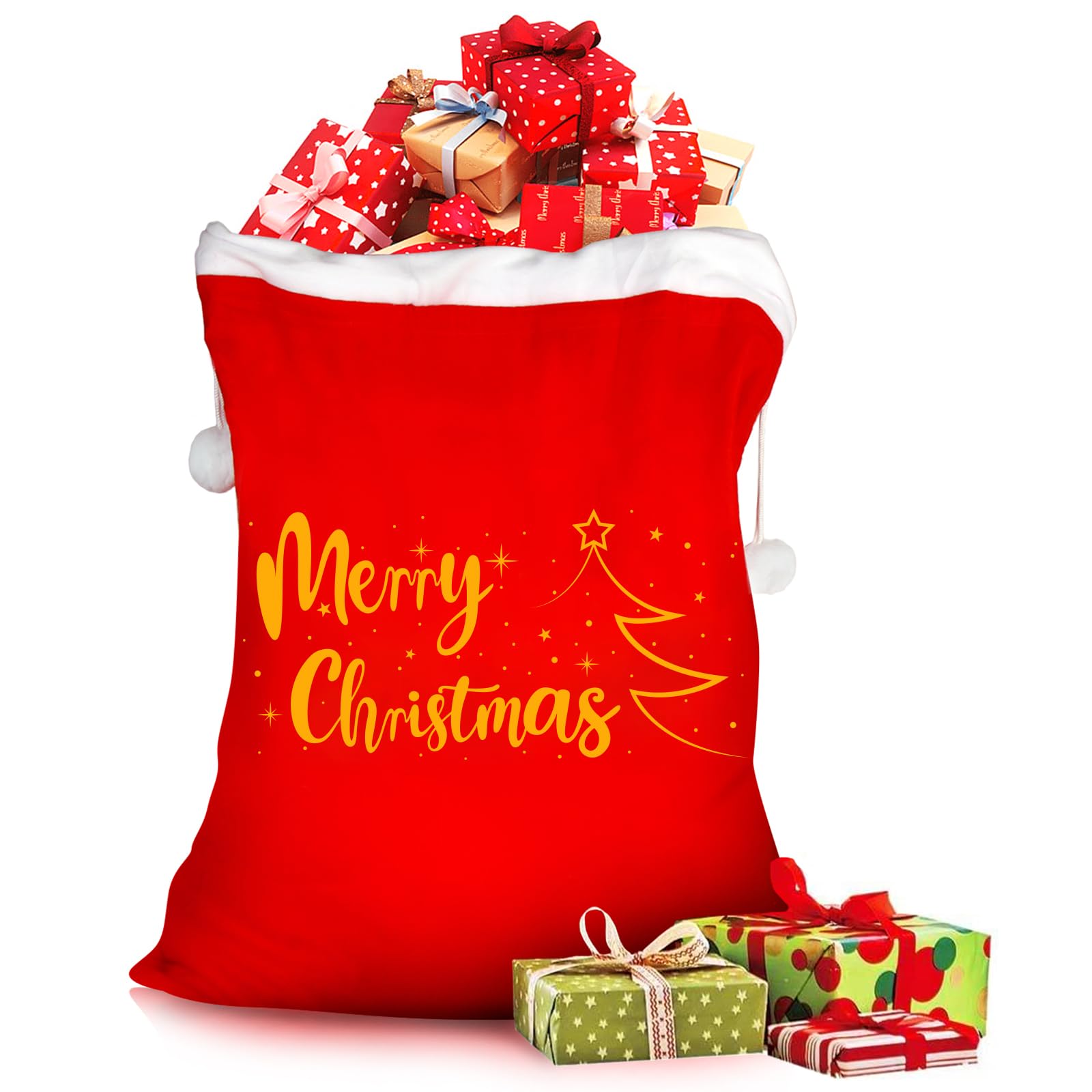 Amazon.com: FOIMAS Christmas Santa Sack,43x27 inch Jumbo Velvet Santa ...