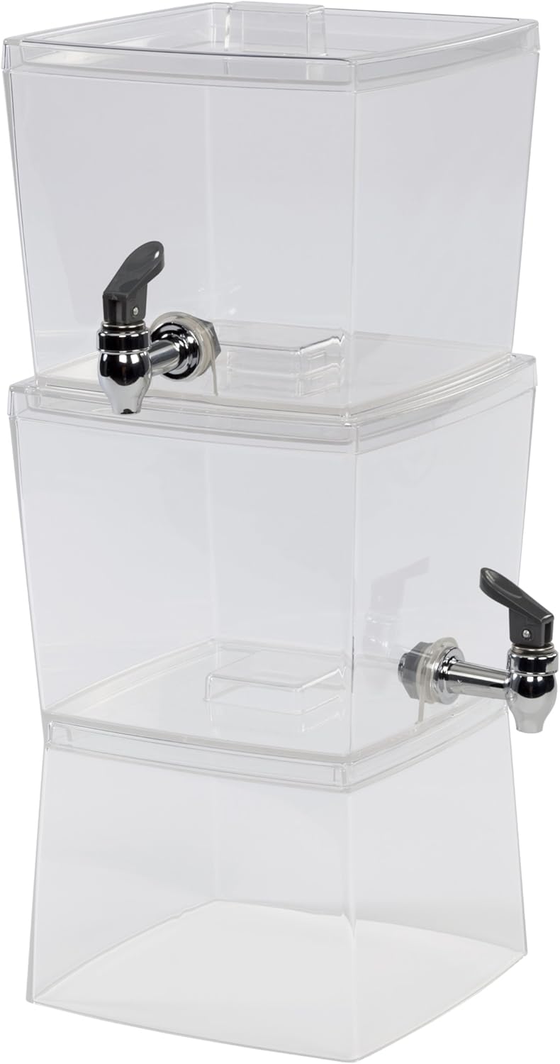 CreativeWare 1.5 Gallon 2 Units Stacking Beverage Dispenser, Clear ...