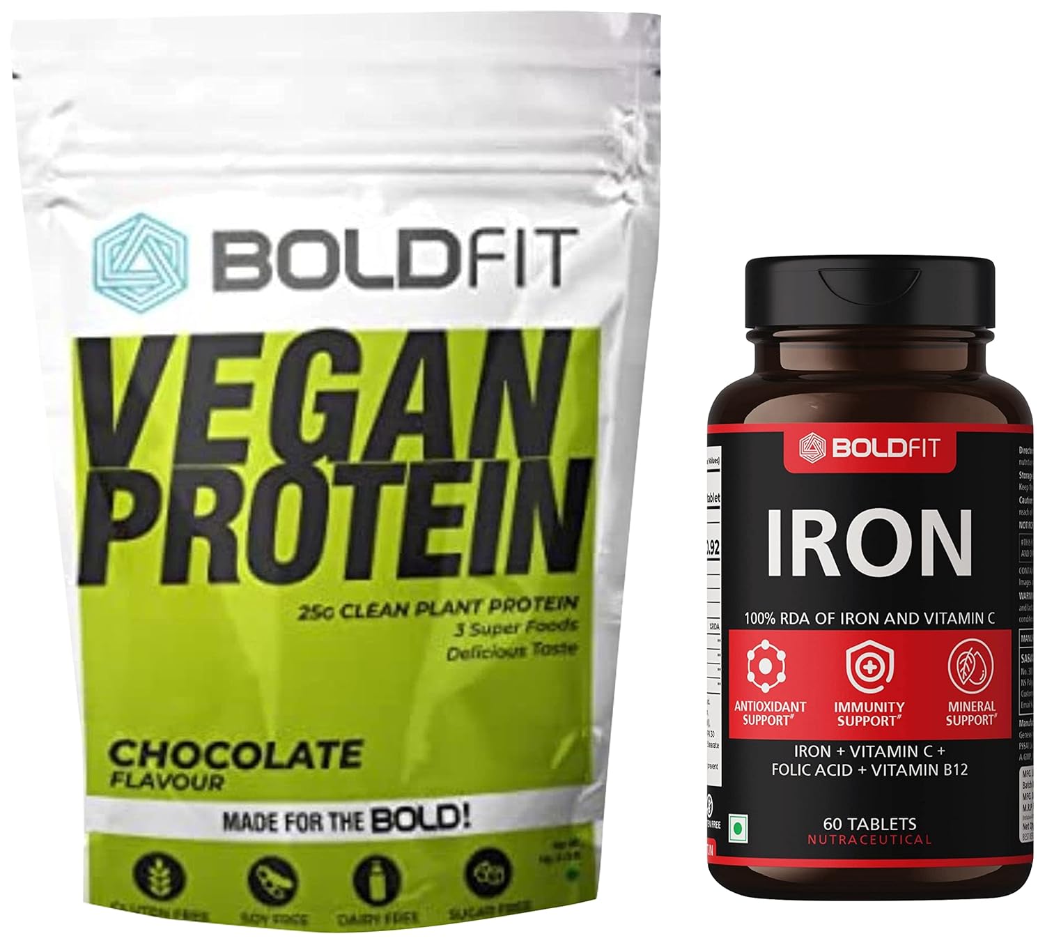 Boldfit Vegan Plant Protein Powder For Men & Women (Chocolate 1kg ...