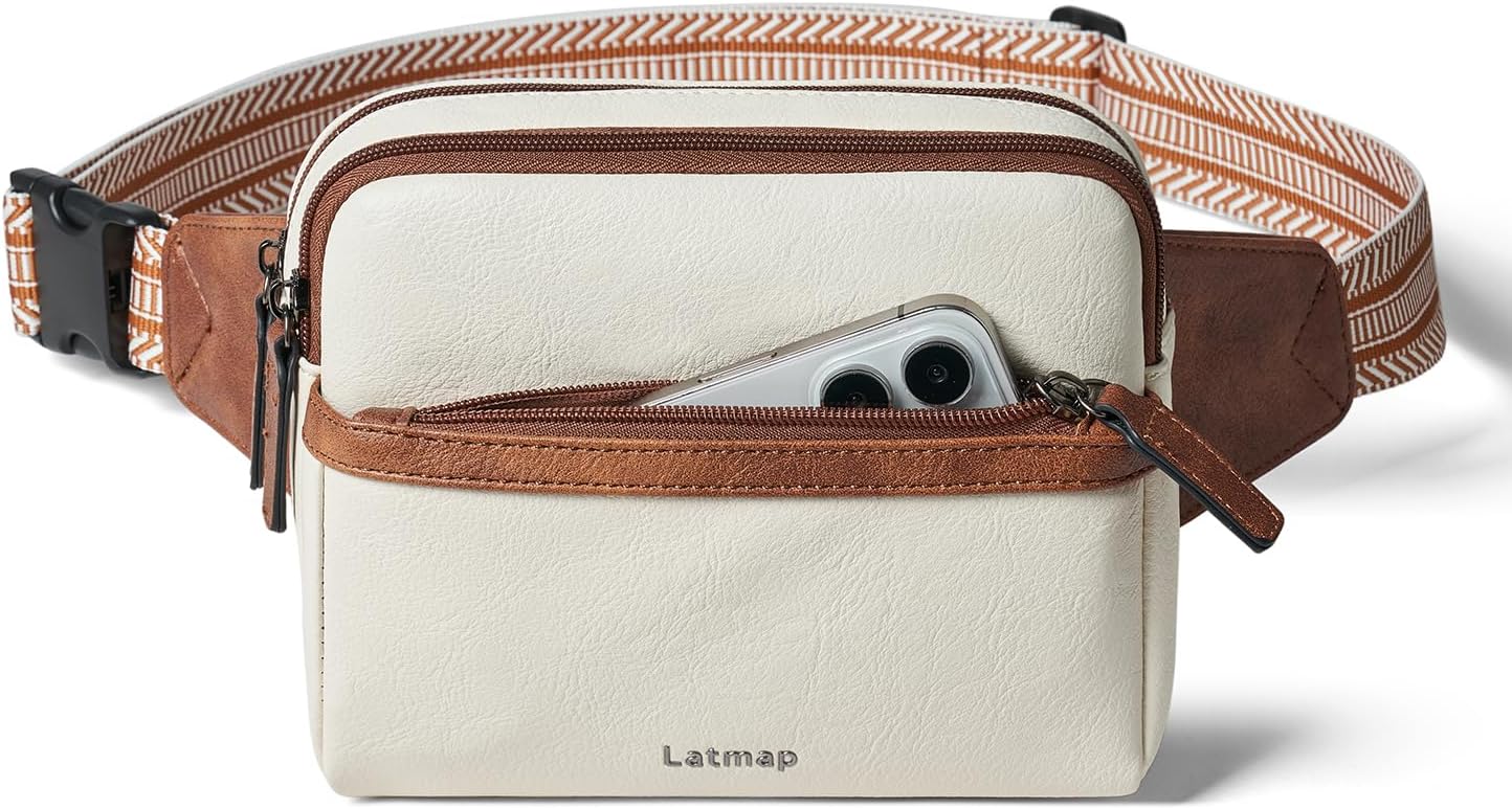 Amazon.com | LATMAP 3L Fanny Pack Crossbody Bags for Women Men 4-Zipper ...