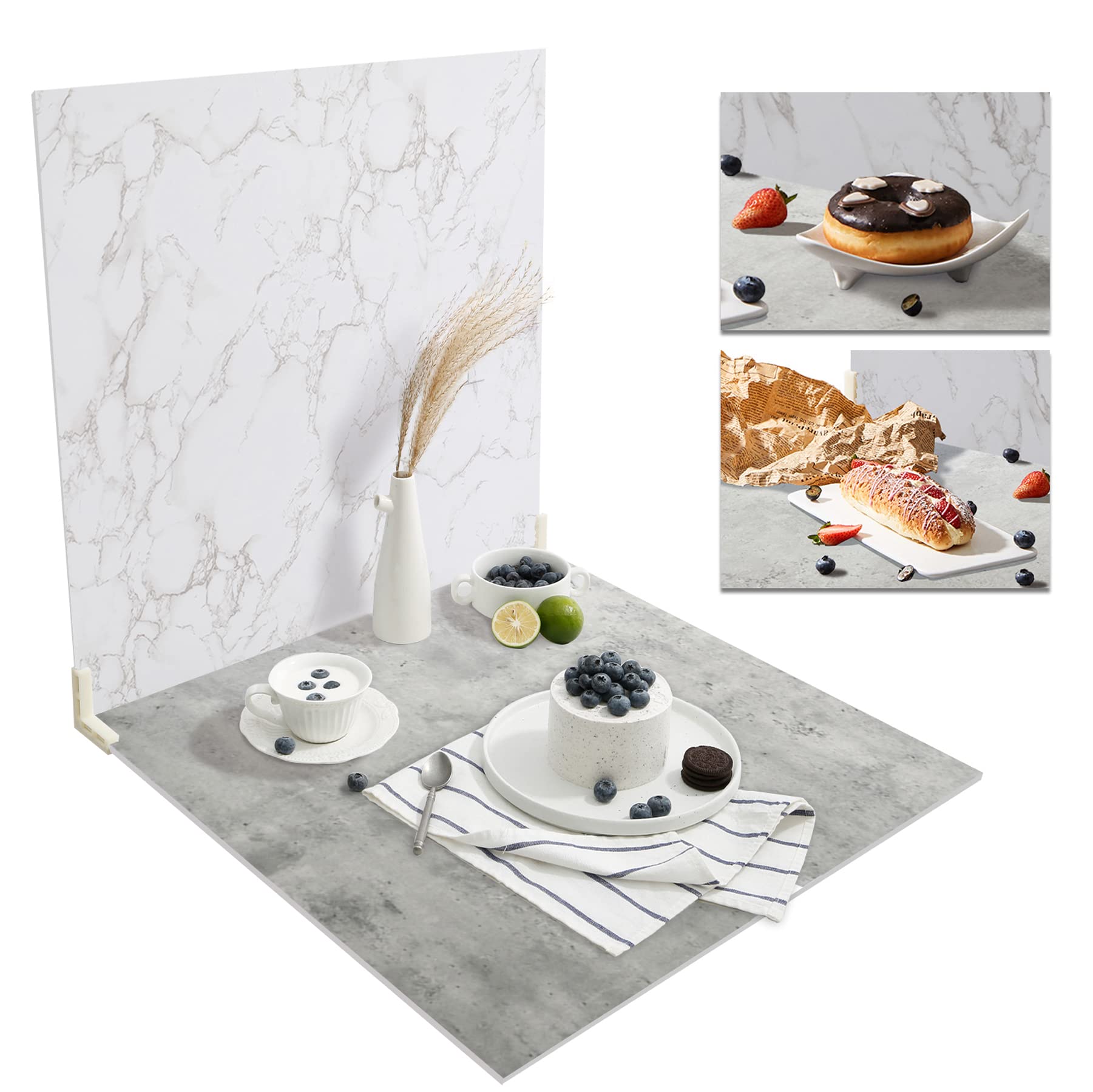 Buy BEIYANG 2PCS Food Photography Backdrop for Flat Lay, 24x24Inch ...