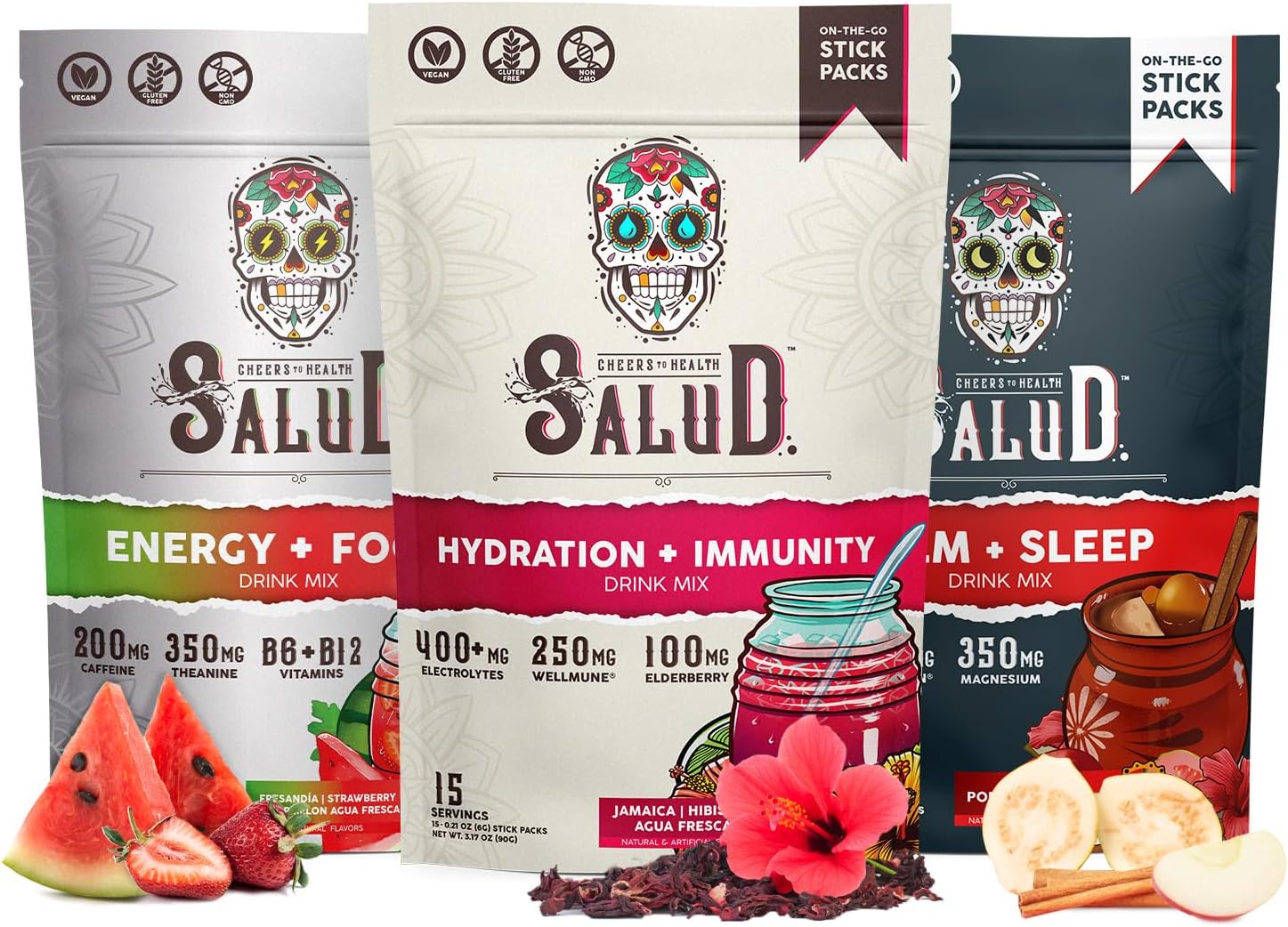 Amazon.com: Salud Variety 3-Pack | 2-in-1 Hydration + Immunity ...