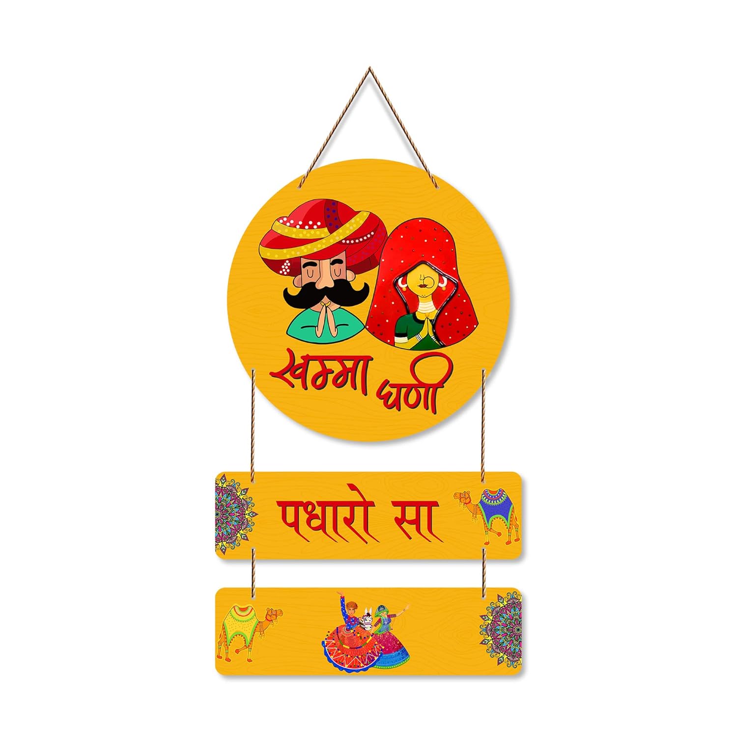 Artvibes Khamma Ghani Rajasthani Greeting Wooden Art Decoration Item ...