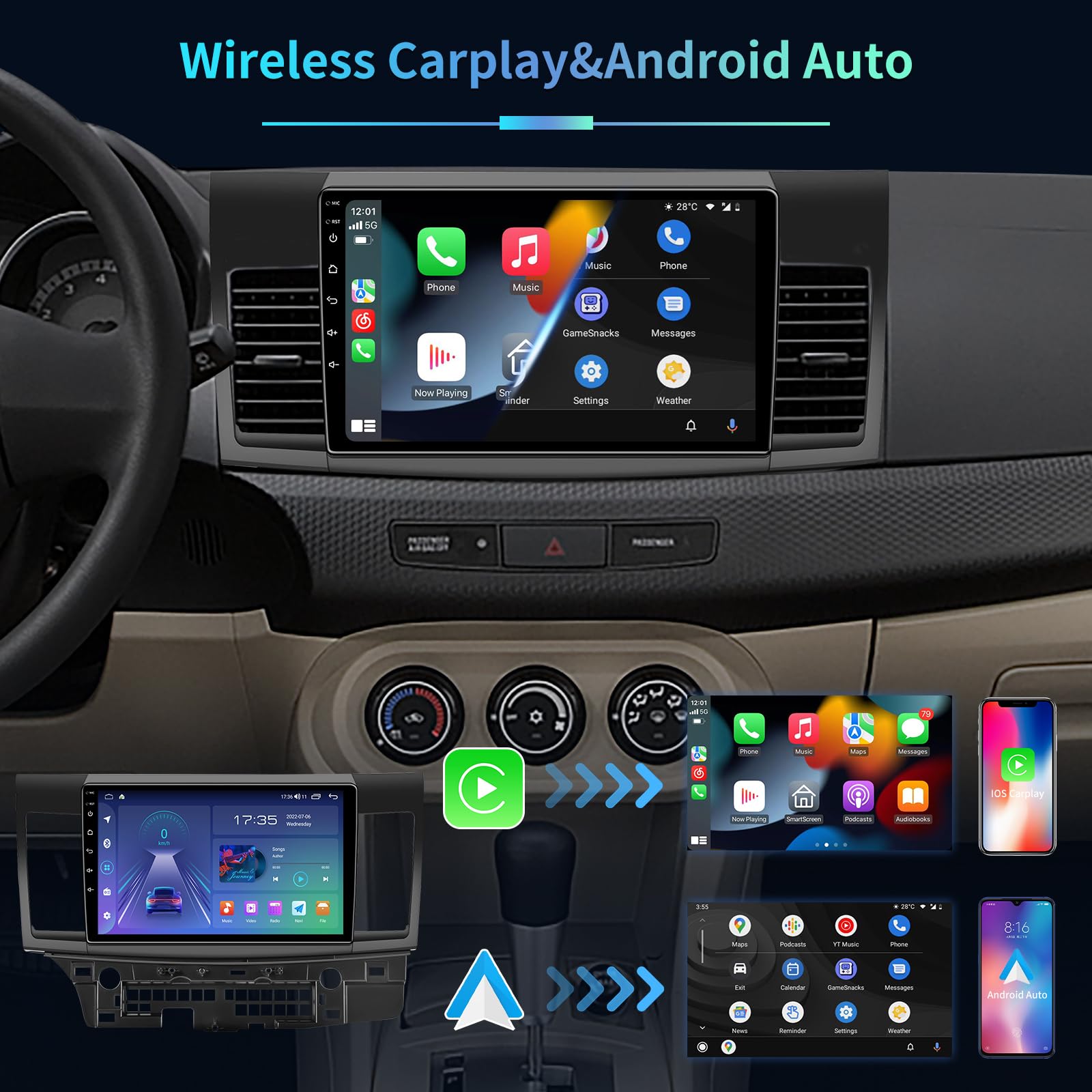 Snapklik.com : Android 13 4GB+32GB Car Stereo Upgrade Radio For ...