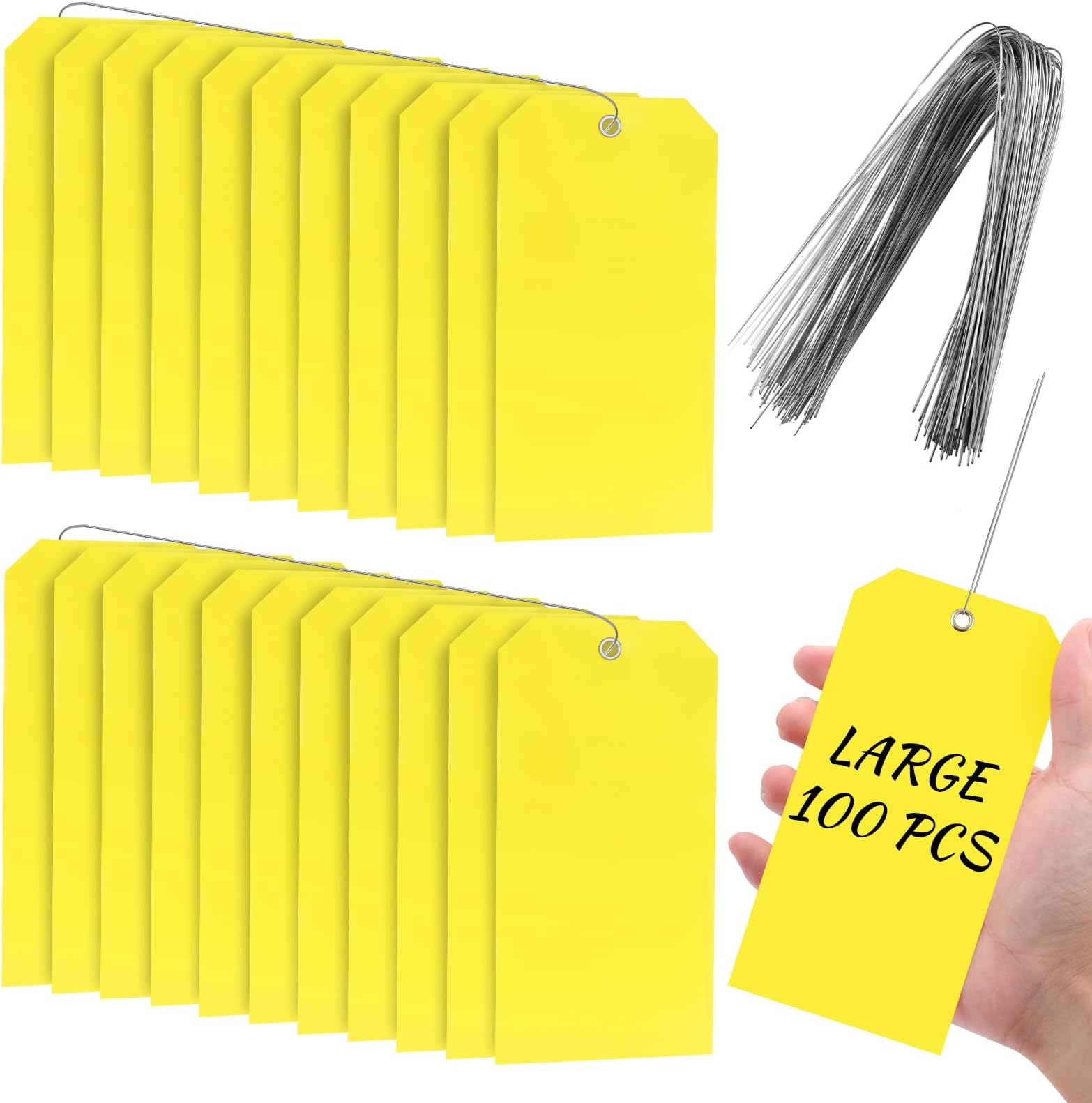 Amazon.com : 100 Pieces 3x6 inch Large Plastic Shipping Tags with ...