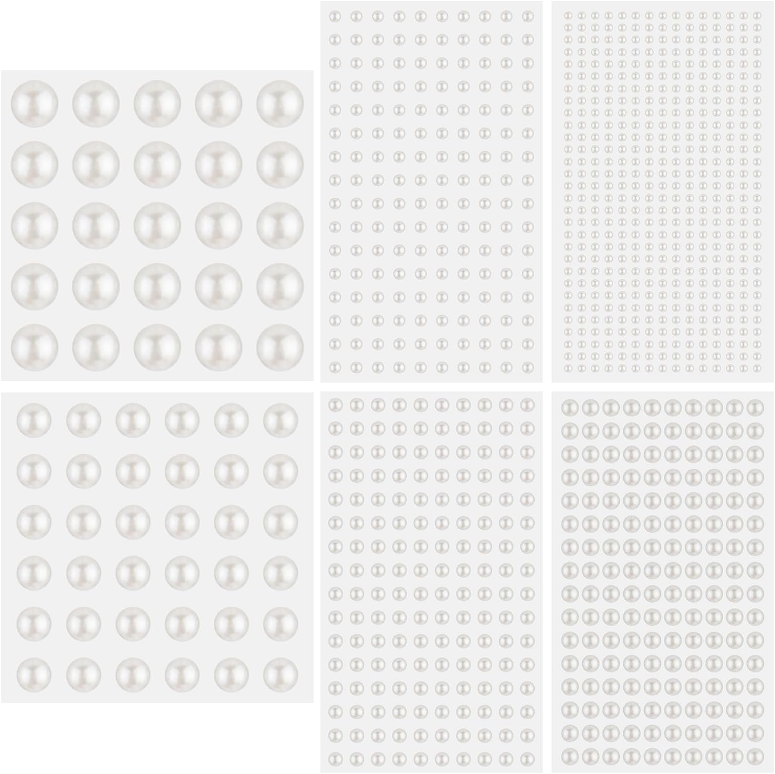 Amazon.com: Gjinxi 991 Pcs Self Adhesive Pearl Stickers, 3/4/5/6/8/10mm ...