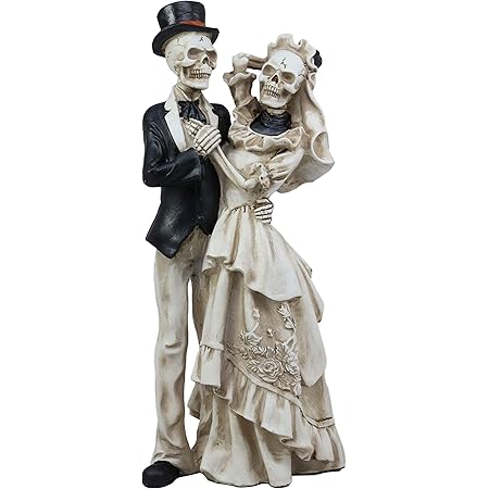 Amazon.com: Spooky Skeleton Bride and Groom Wedding Couple Statue for ...