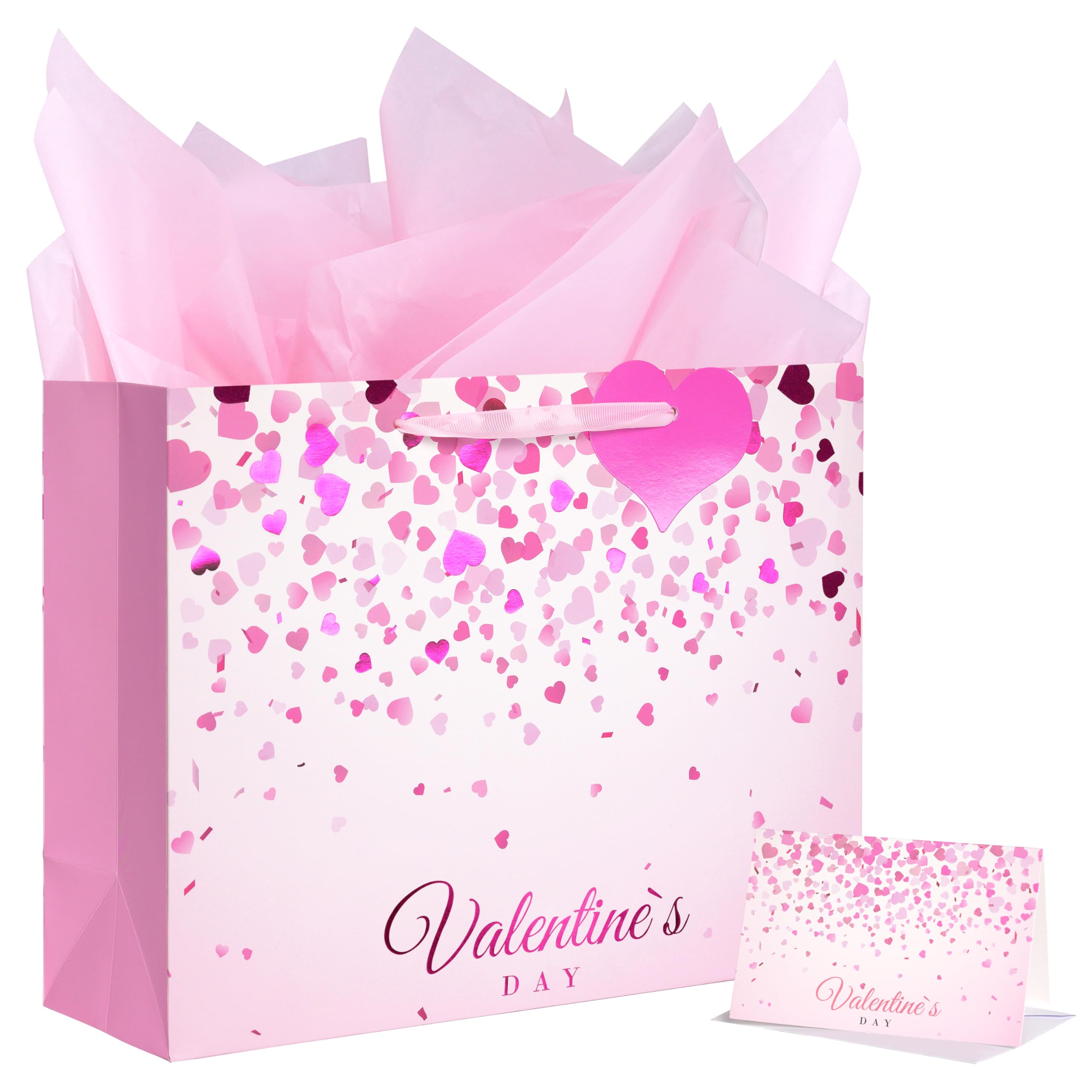 Amazon.com: Bobobag 13" Large Valentine's Day Gift Bag with Tissue ...