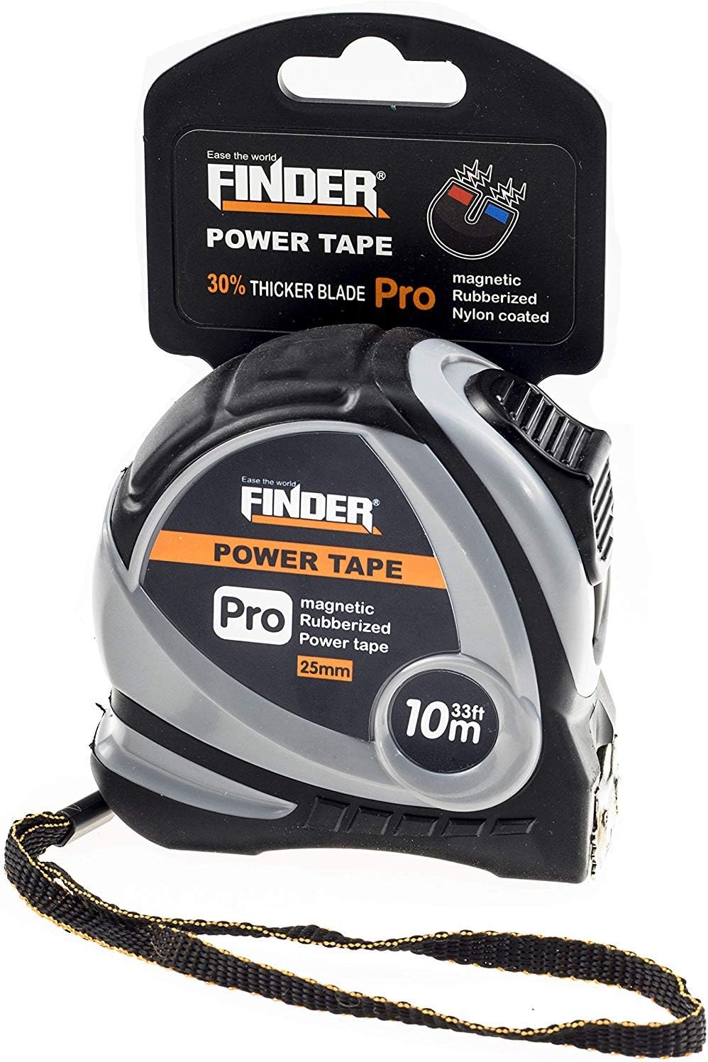 Finder 33ft (10m) Tape Measure inch/cm Metric Inches and Sturdy ...