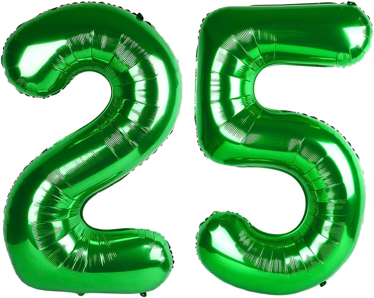 Amazon.com: Green Number 25 Balloon 40 inch, 25 Number Balloons, 25th ...